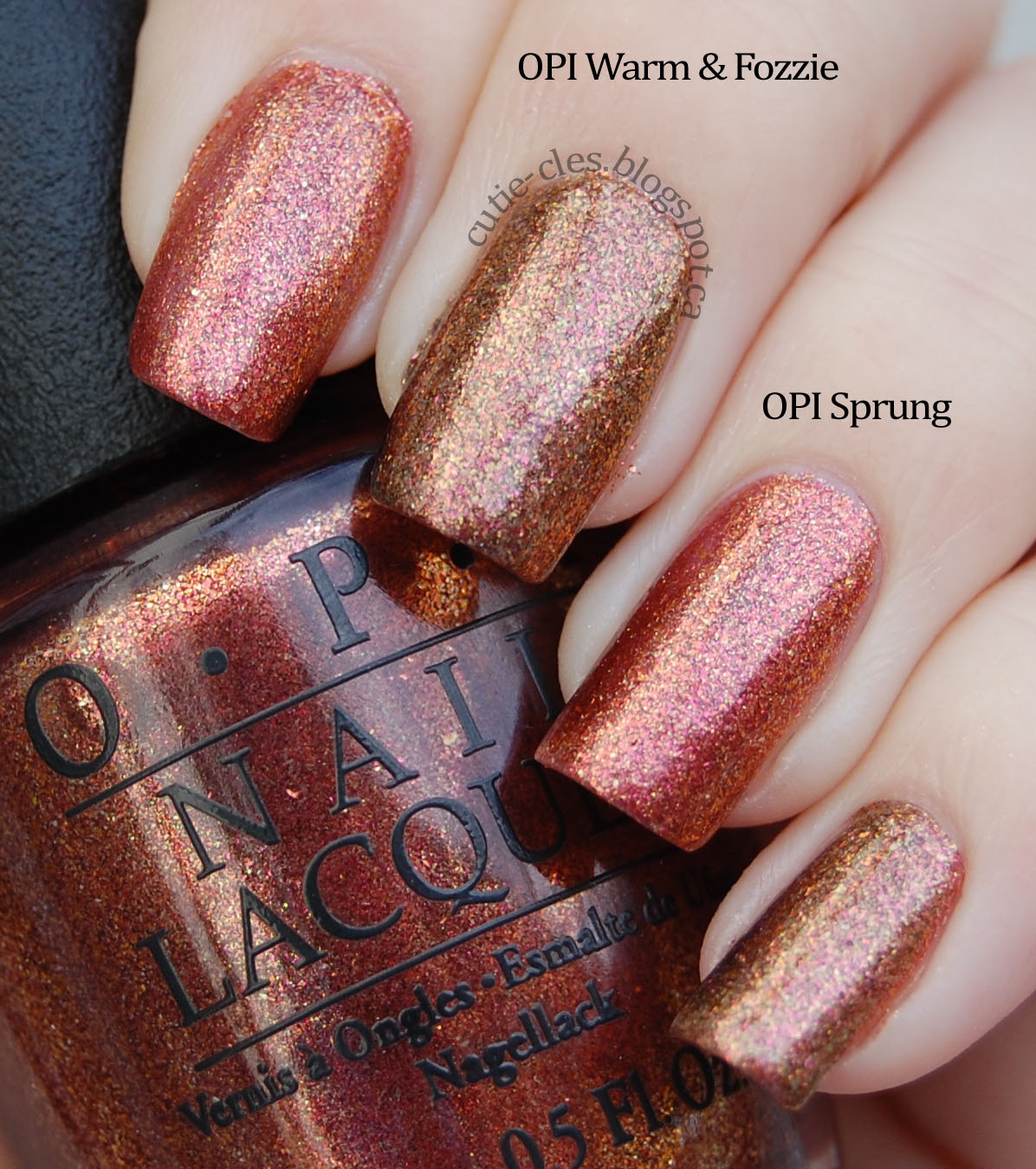 Paleberry: OPI Sprung vs. OPI Warm & Fozzie