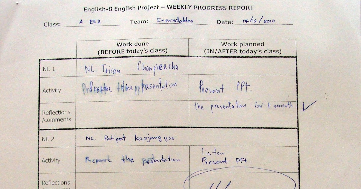 Project Work in (English) Language Teaching: Progress Report (PR)