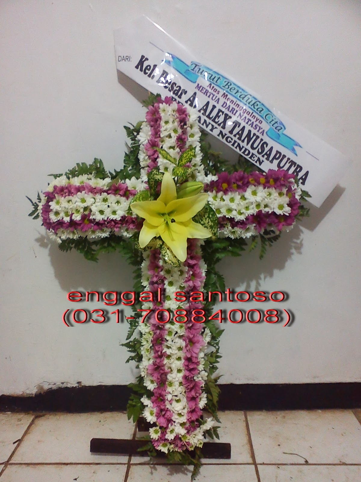bunga salib duka cita | E'S Florist Gresik