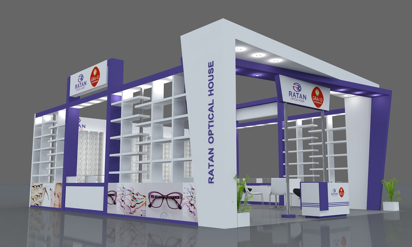 Saravanan Designs: 9m x 6m_ RATAN OPTICS Stall Designs