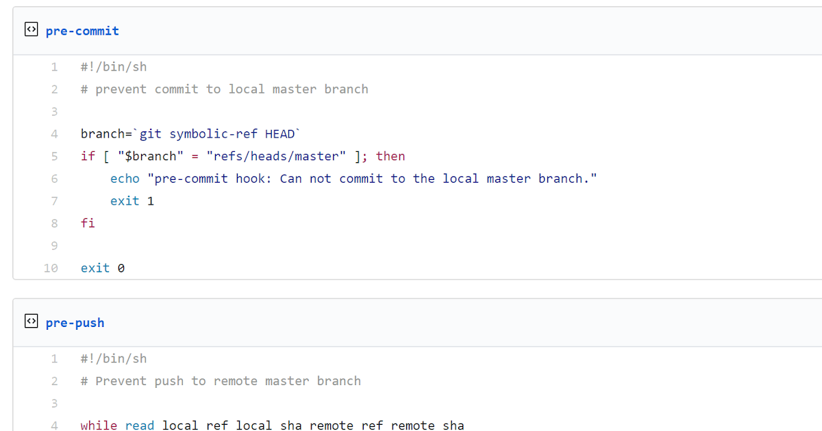 Git Protect Local Master Branch Prevent Commit And Push