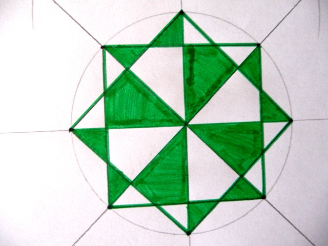 primaria al compás: Estrella de 8 puntas