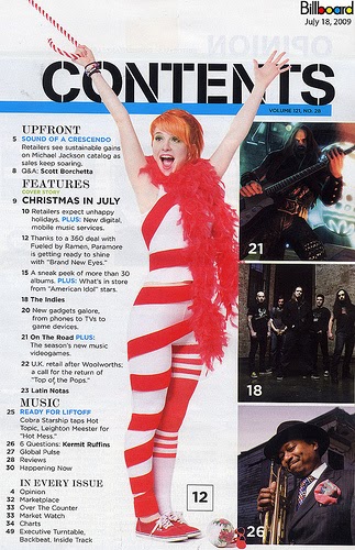 Ellen's media blog: Music Magazine- Contents page Inspiration