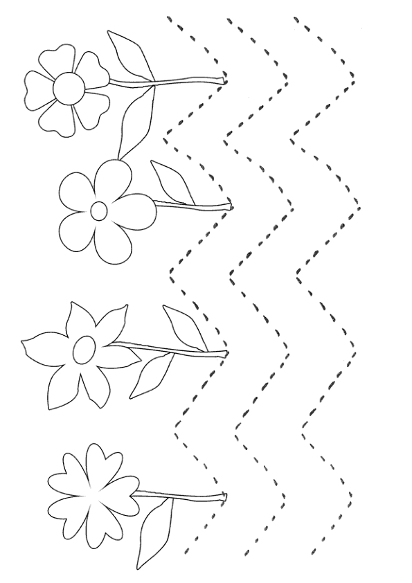 Repasar lineas punteadas para niños de preescolar : FICHAS PARA NIÑOS