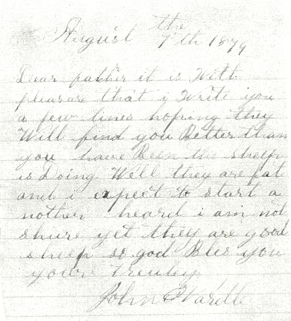 Billy Wardle genealogy: Letter from Isaac's son John While Isaac was ...