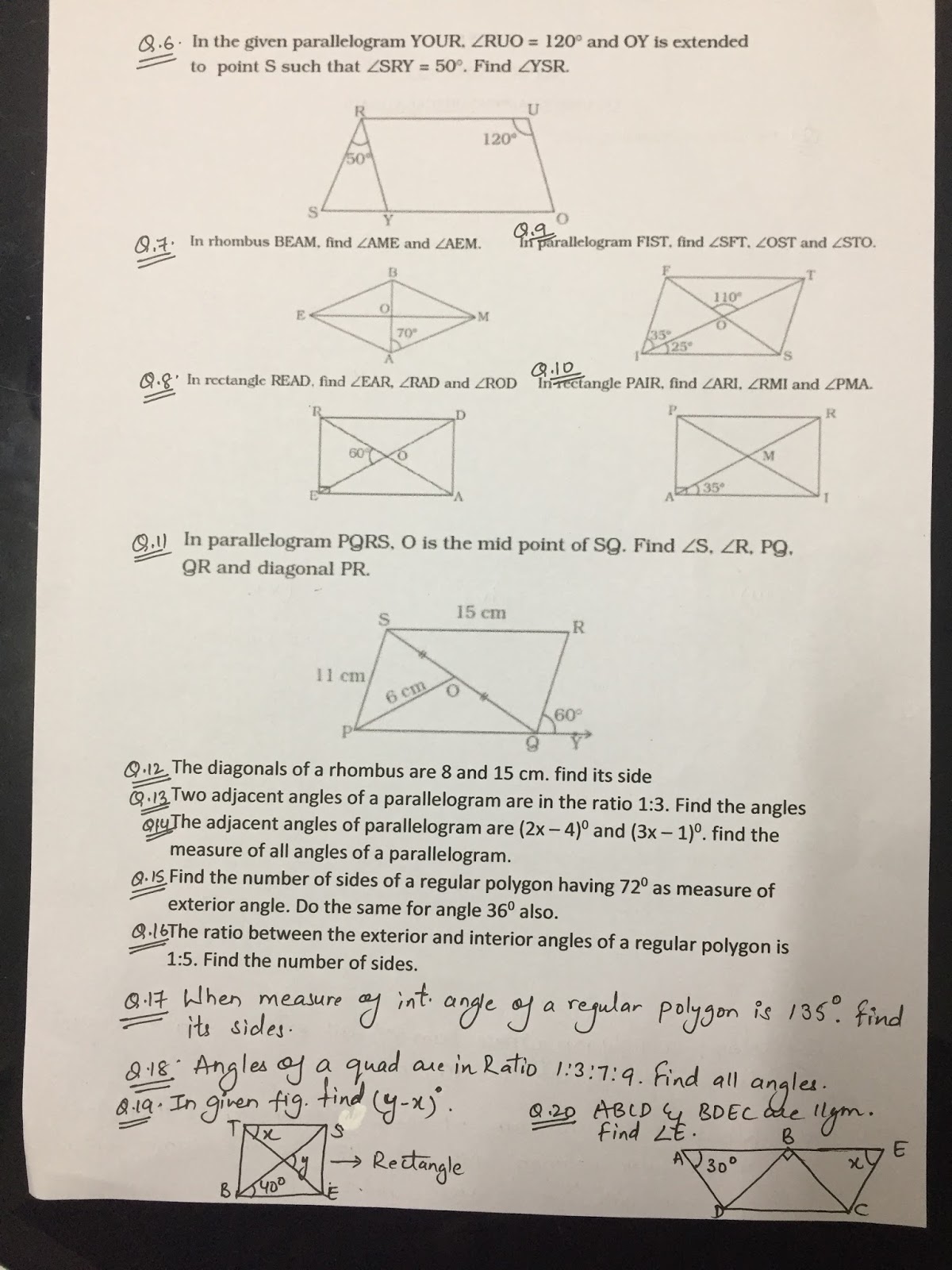 APS, Golconda | Priyanka Gupta: CLASS 8 / MATHS / REVISION WORKSHEET 4 ...