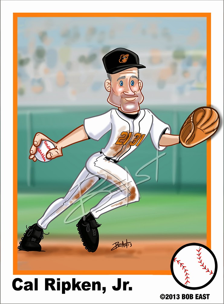 Art of Beast: Cal Ripken, Jr.. Baseball Stars Day 100. Caricature Day 231