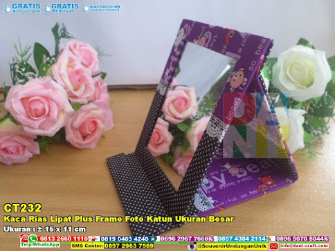 Kaca Rias Lipat Plus Frame Foto Katun Ukuran Besar | Souvenir Pernikahan