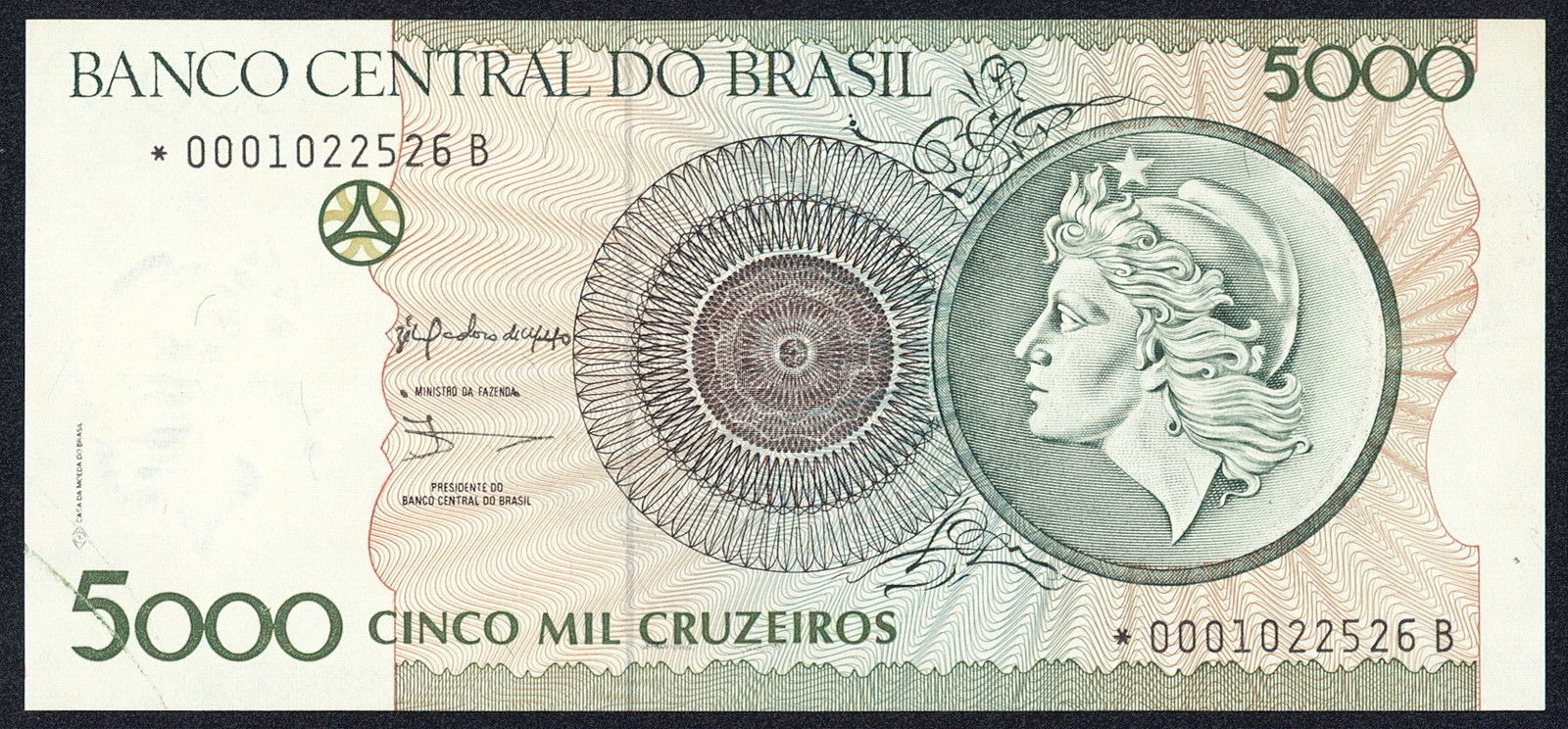 Brazil 5000 Cruzeiros banknote 1990|World Banknotes & Coins Pictures ...