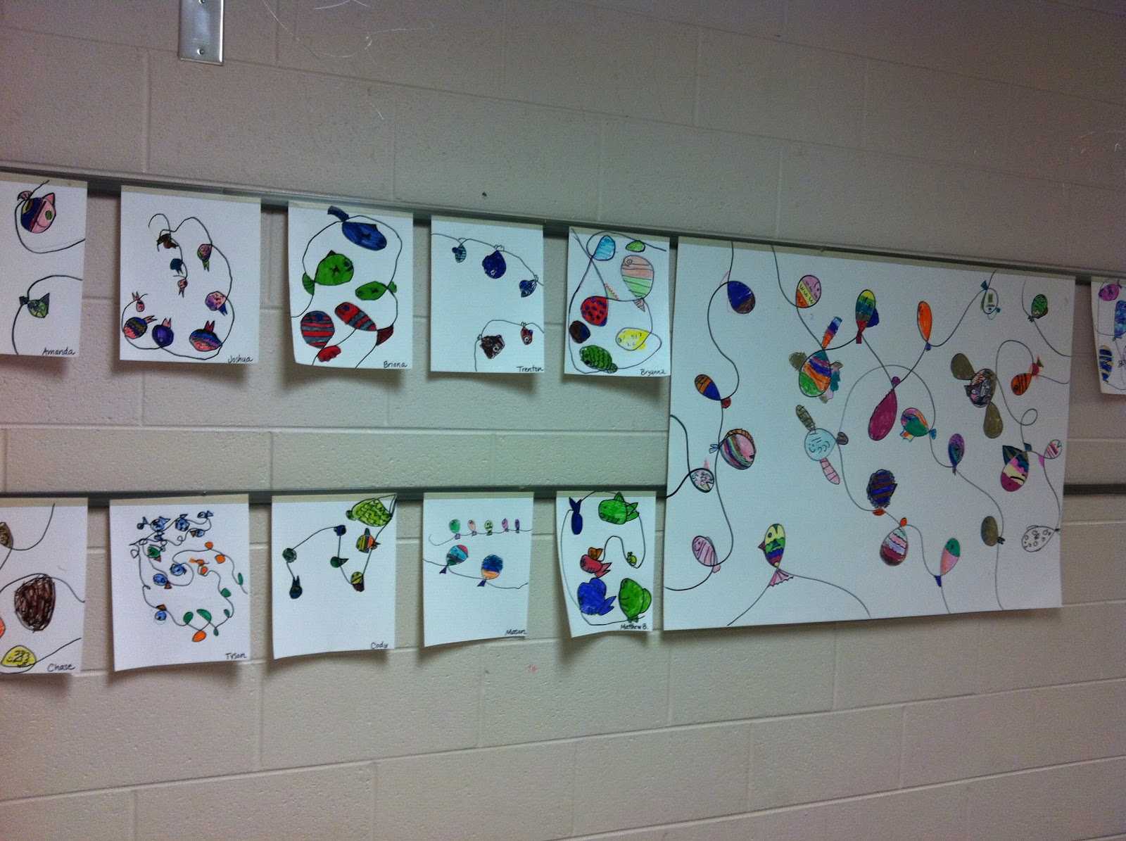 ChumleyScobey Art Room: 1st Grade: Joan Miro Doodle Fish