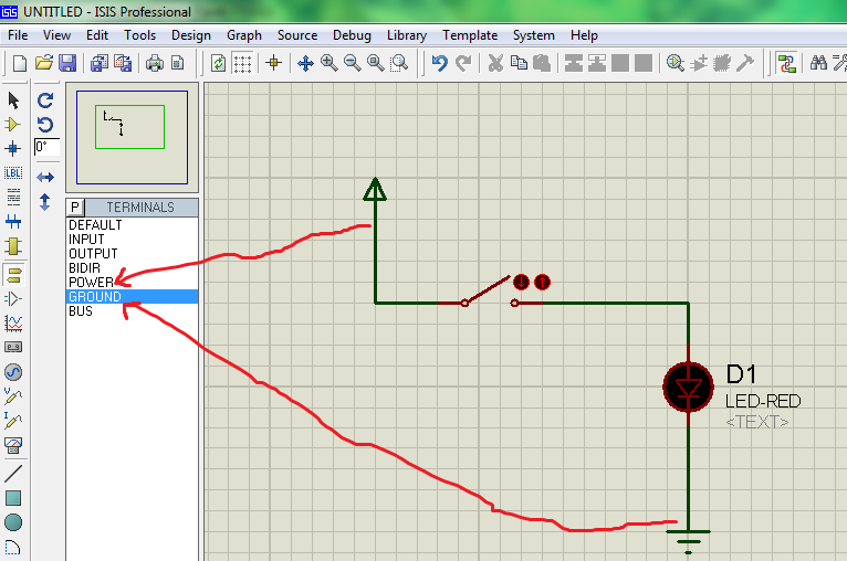 bit about e: Light LED in Proteus