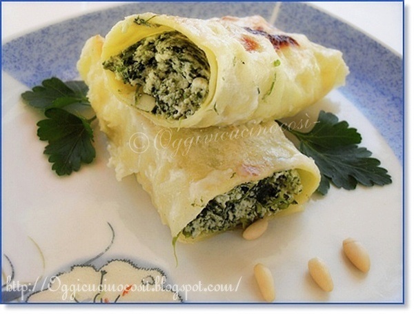 Oggi vi cucino così!: Cannelloni ripieni di Ricotta e Spinaci