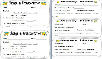 LaSota's Little Learners: Easy to use transportation, money and sick notes!