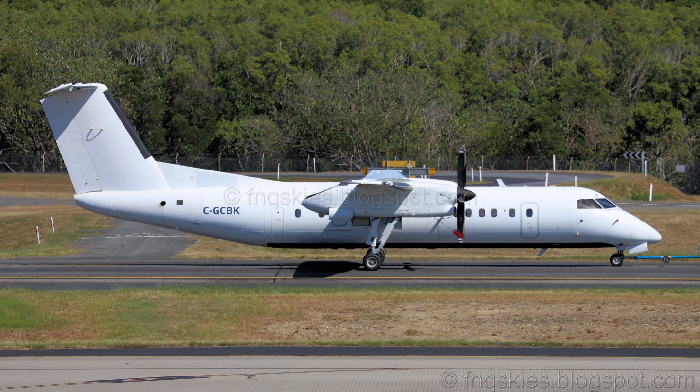 Far North Queensland Skies: Ex Skytrans Dash 8 Q300 (VH-QQM) C-GCBK departs