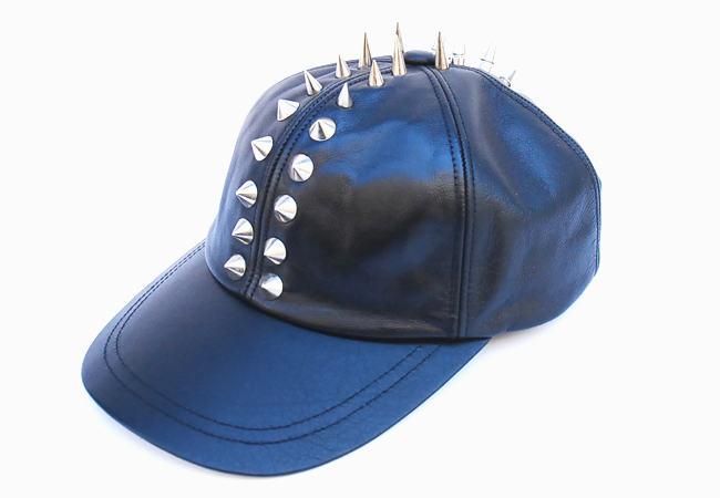 QLOZET NEWS: "BLACK NOON" STUDDED LEATHER CAP