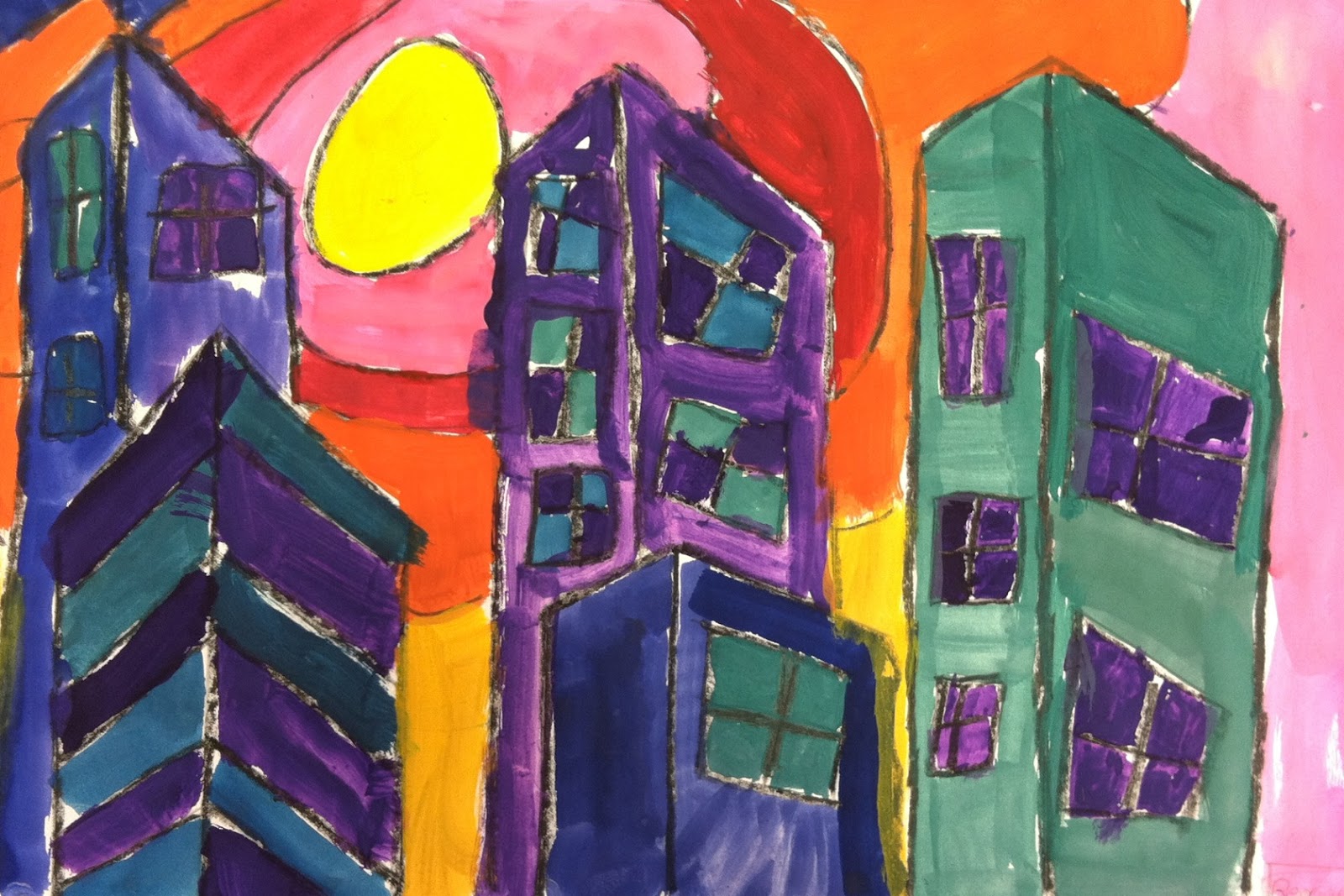 ART with Mrs. A: Second Grade Cityscapes