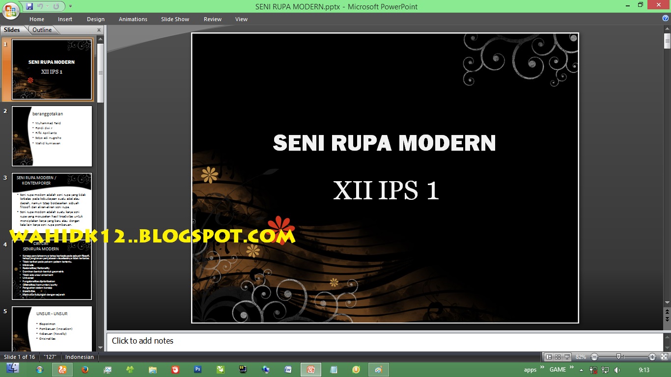 SENI RUPA MODERN POWERPOINT KELAS 12 | Tentang Segalanya Ada Disini