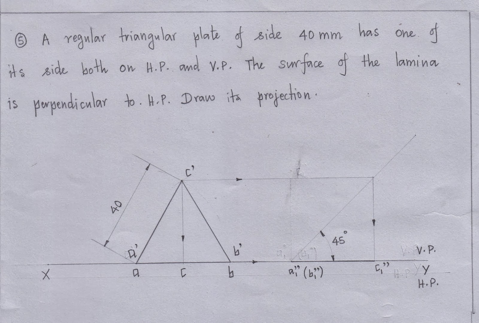 engineering graphics for engineers: projection of planes - plane lying ...
