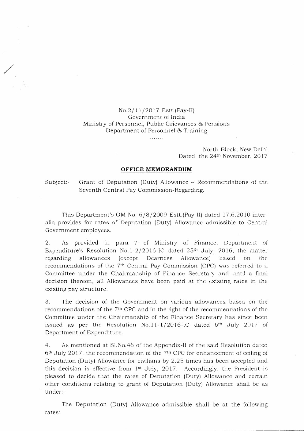 NFPE R3 APSO CHENNAI: Grant of Deputation (Duty) Allowance ...