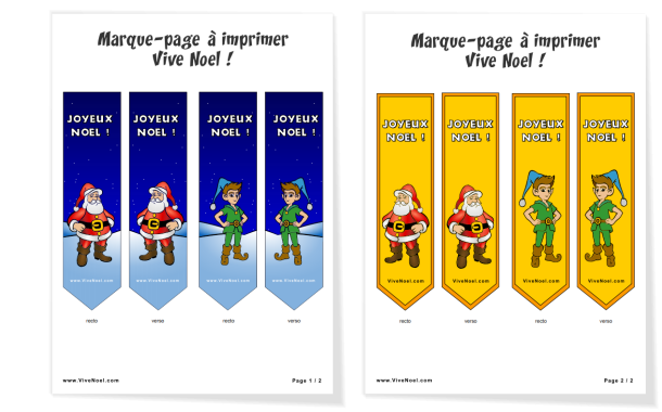 On parle français: Marque-page de Noël à imprimer