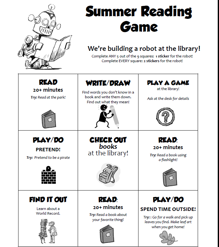Bryce Kozla Blog: Summer Reading Game Cards!