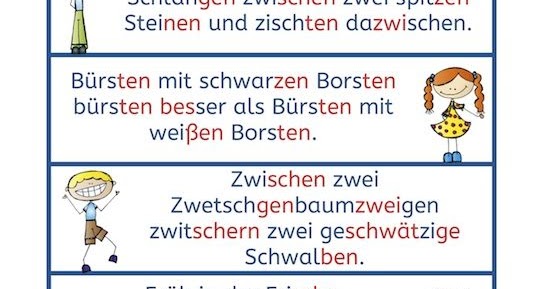 deutsch + english: Zungenbrecher - Γλωσσοδέτες