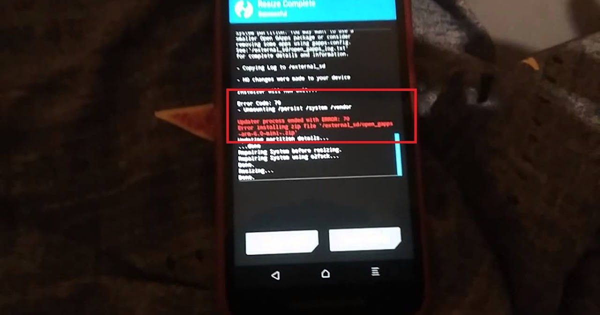 Mengatasi error 70 saat instalasi GApps