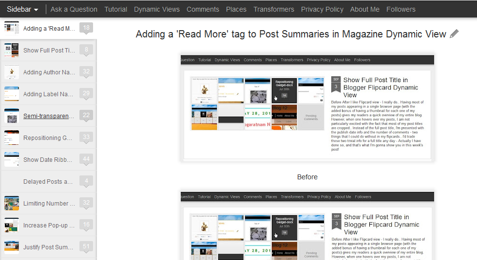 Blogger Dynamic Views Tips And Tricks Scrollbar For Sidebar Posts In Blogger Dynamic Views
