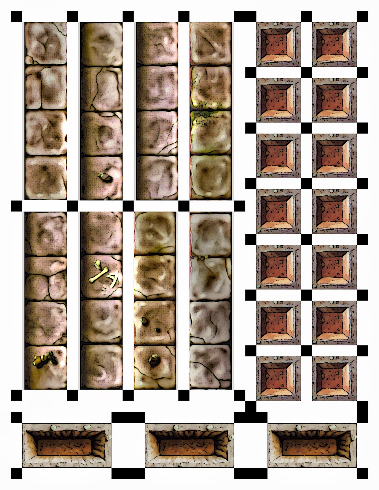 Free dungeon tiles to print: Plateaux HeroQuest Cartoon par Chaoticprime