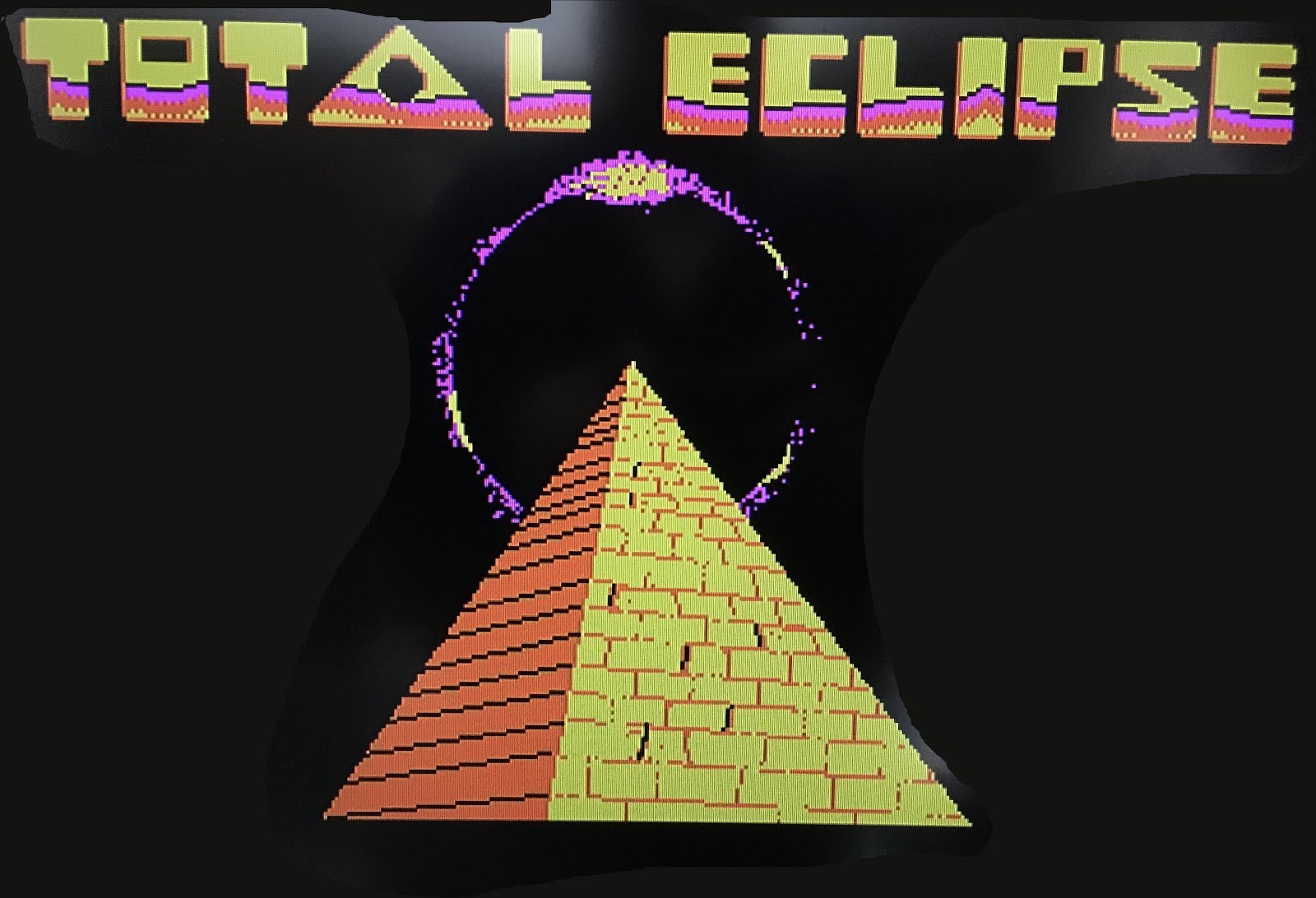 Total Eclipse over pyramid