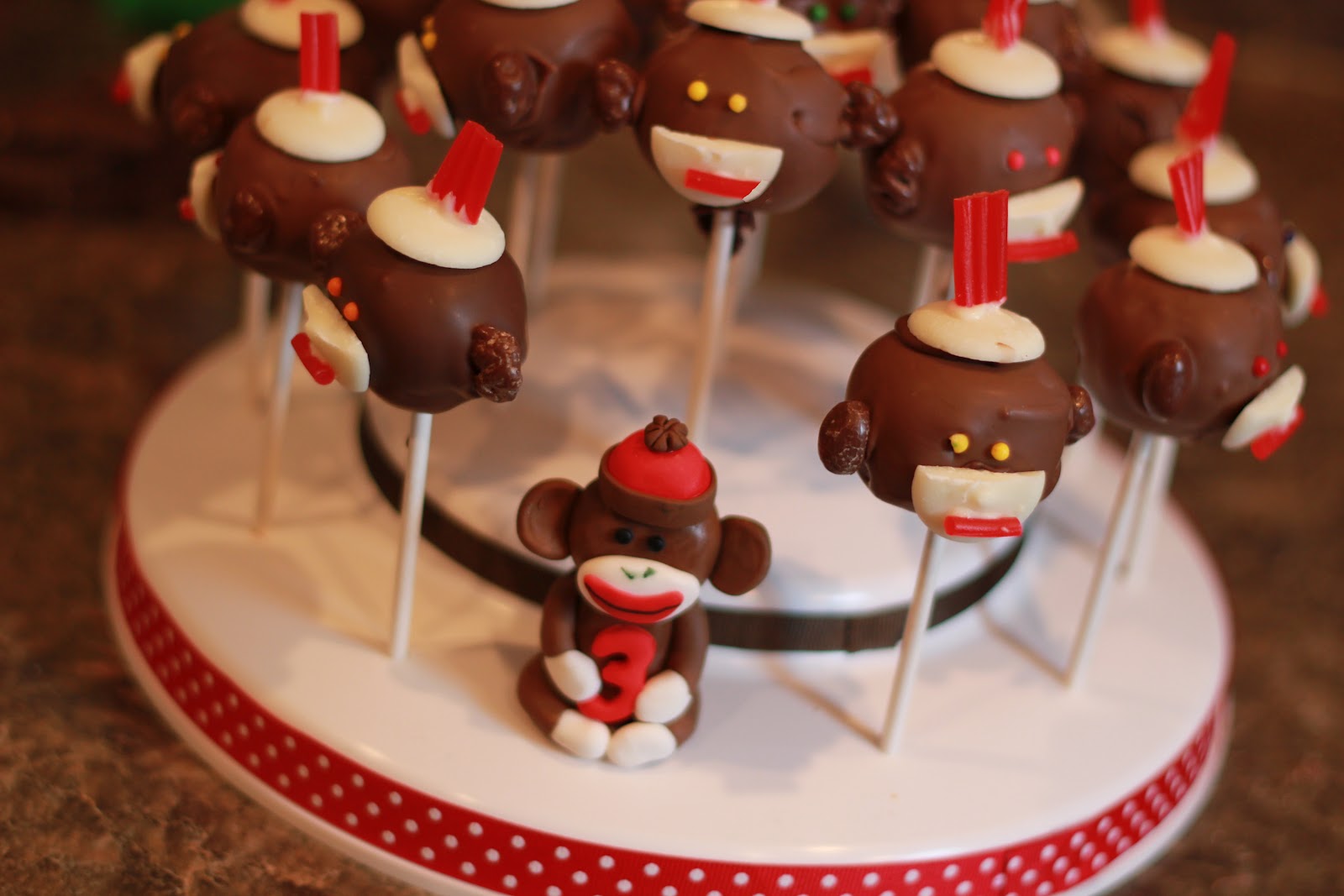 Not So Lazy Susan.....: Sock Monkey Cake Pops