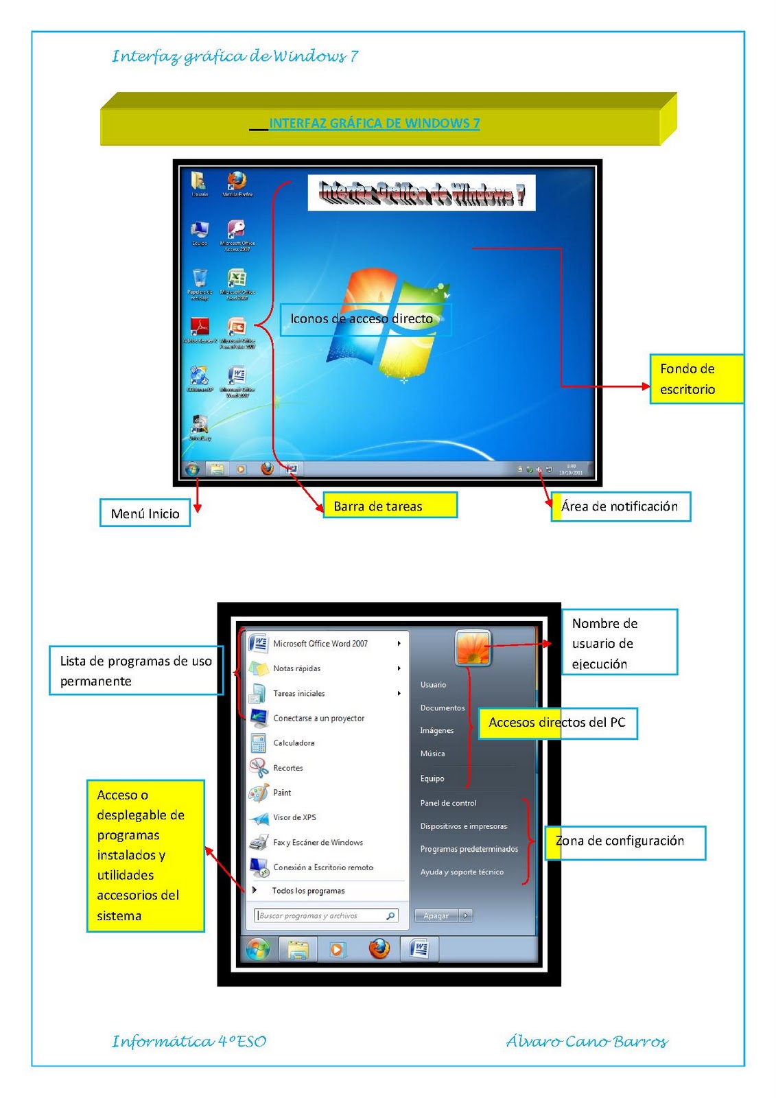 ÁLVARO CANO BARROS: Interfaz gráfica de Windows 7 y Menú de Inicio