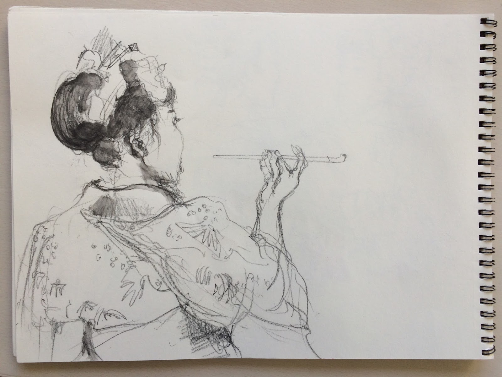 Sketches and Some : Figure Sketching an Edo Period Japanese Model