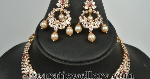 Diamond Necklace with Mango Clasps - Jewellery Designs