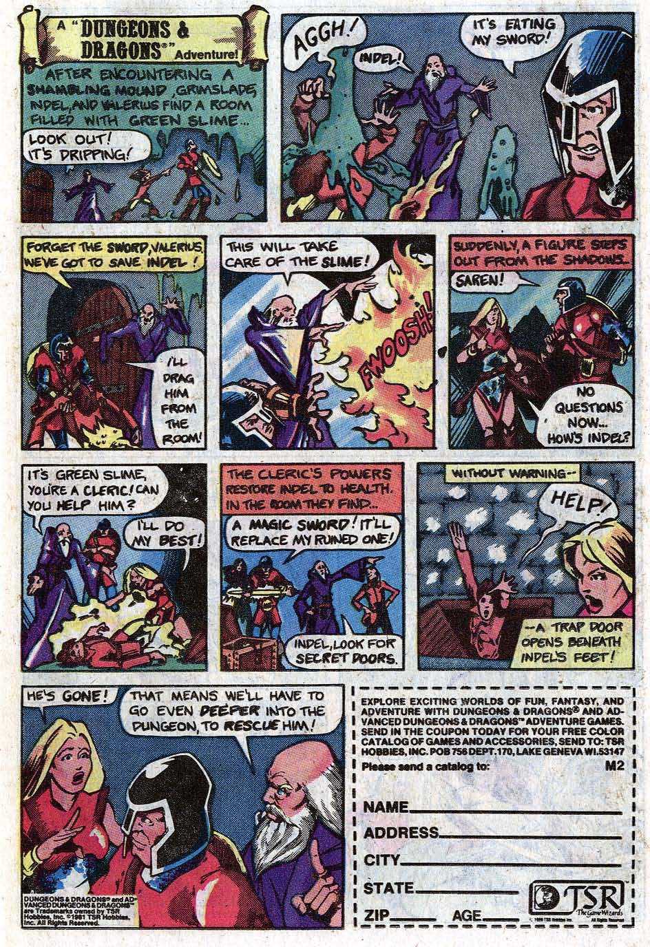 Marvel Comics of the 1980s: TSR's D&D Adventure Ads