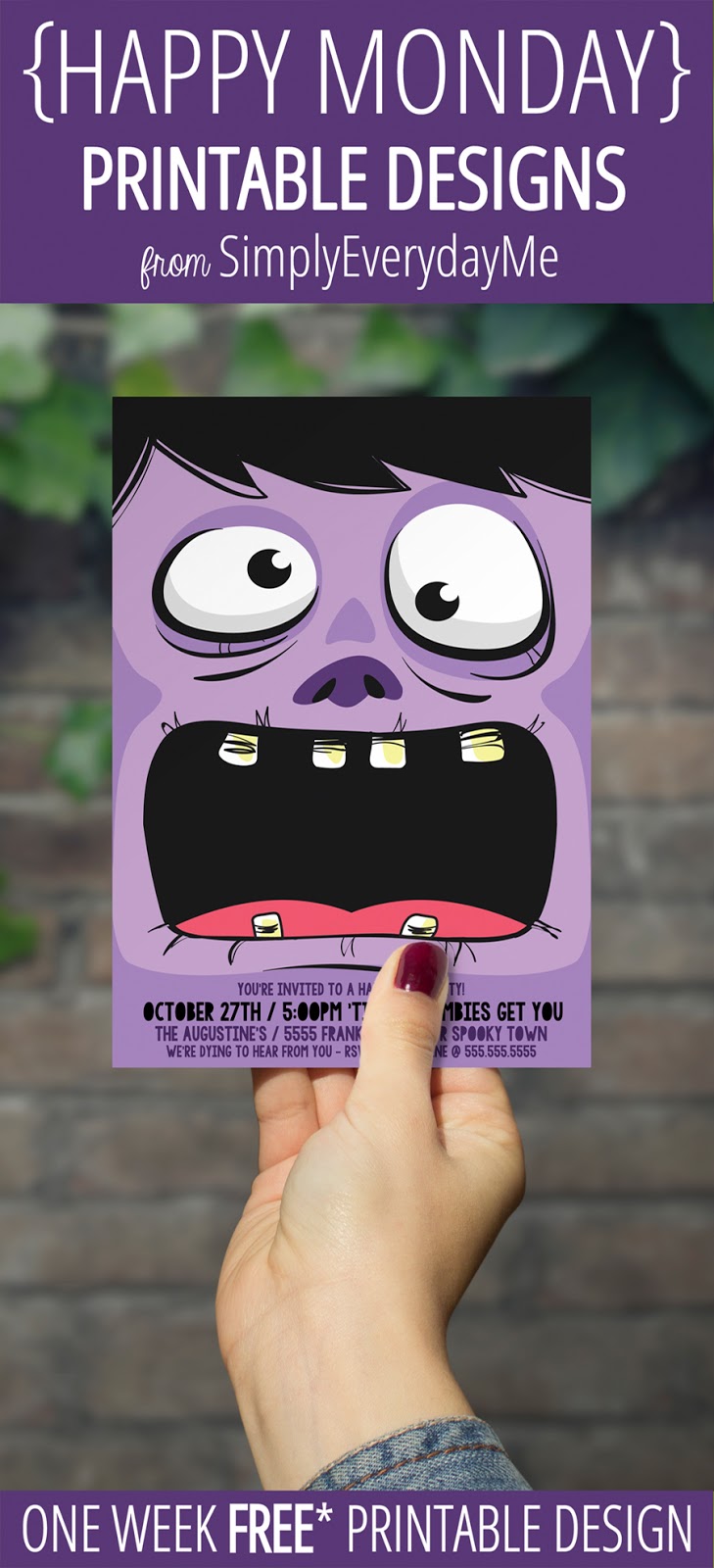 SimplyEverydayMe: {HAPPY MONDAY}... ZOMBIE INVITATION...