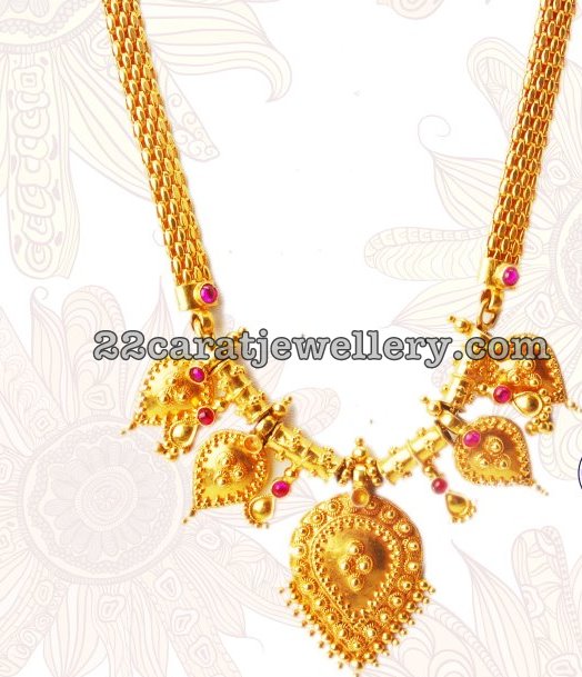 Mesh Chain Gold Necklace - Jewellery Designs