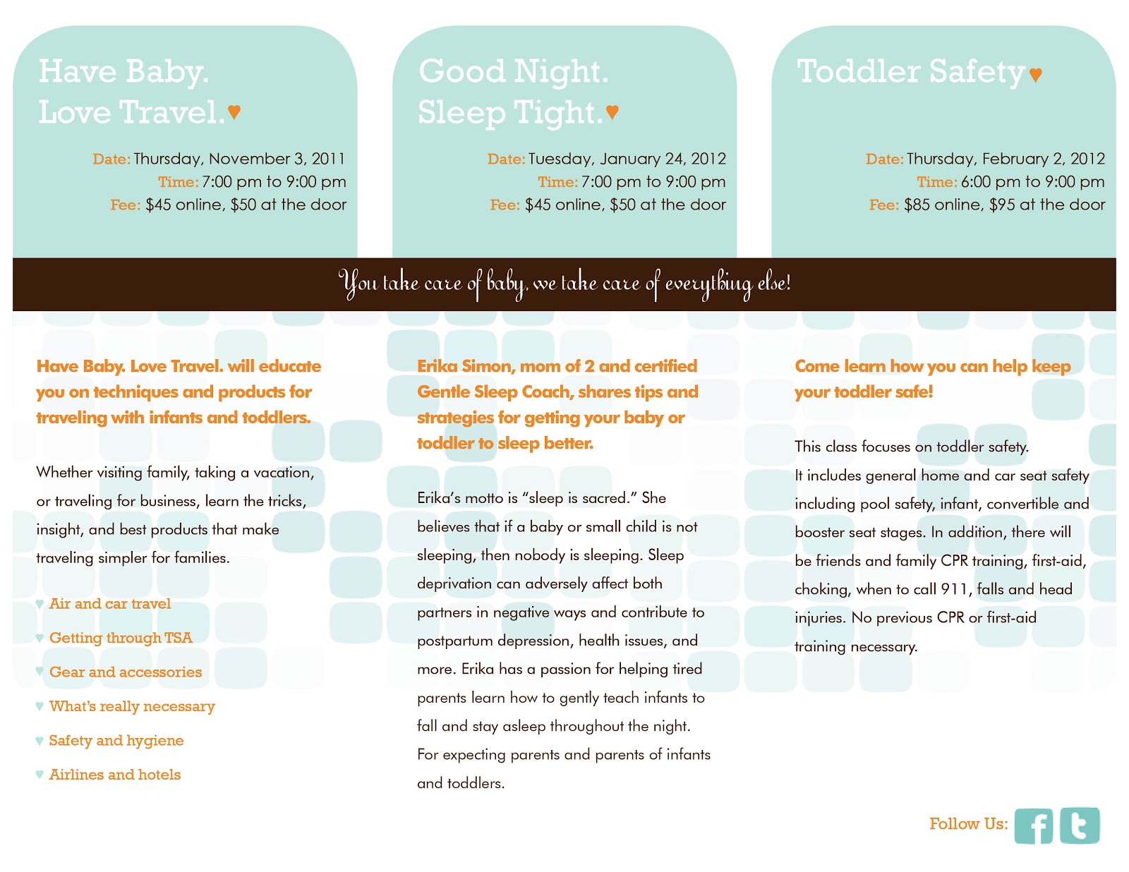 Leslie Designs Stuff: Premier Baby Planning - Tri-Fold Brochure