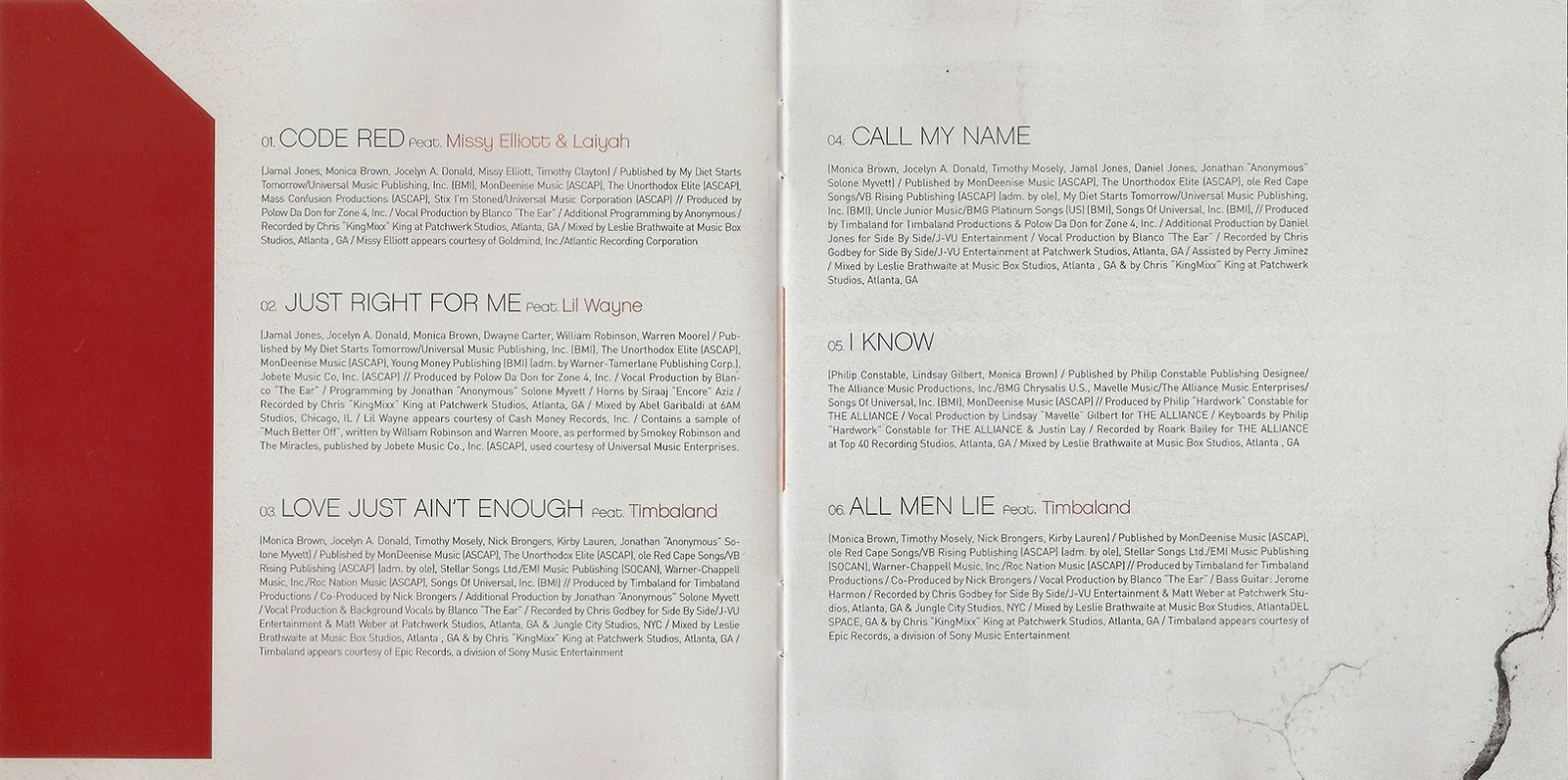 Encarte: Monica - Code Red - Encartes Pop