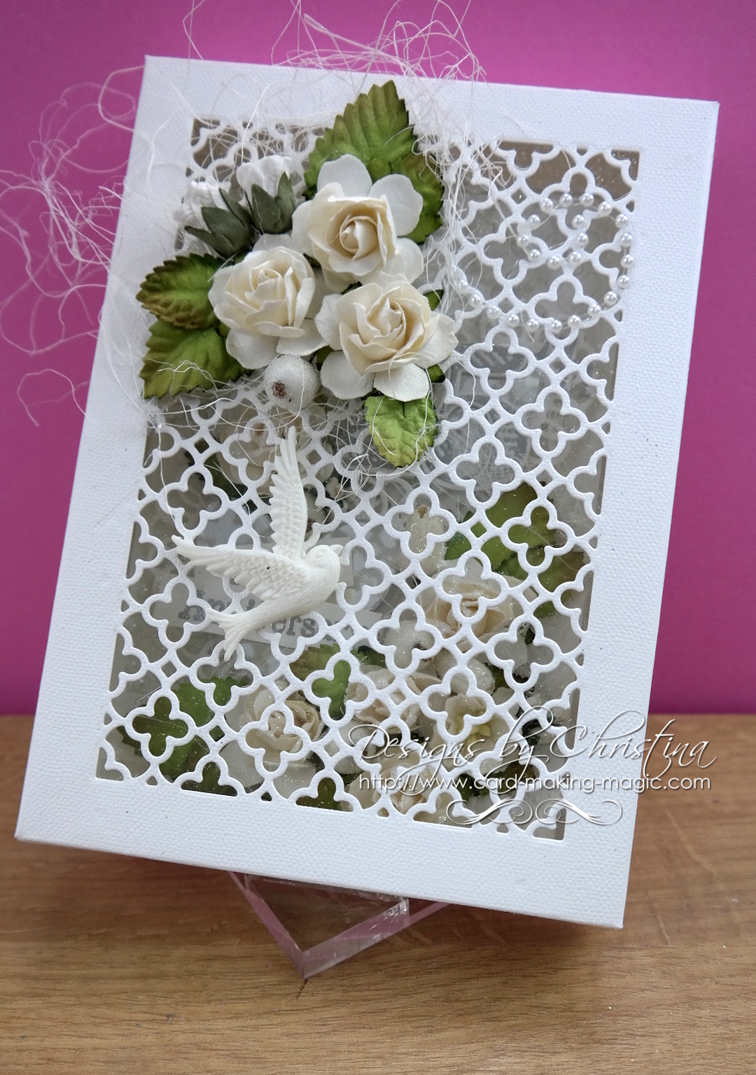Flowers, Ribbons and Pearls: Silver Wedding Anniversary Card