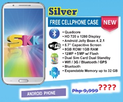 SKK Mobile goes HD on Silver 5.7 inch Quad core phablet
