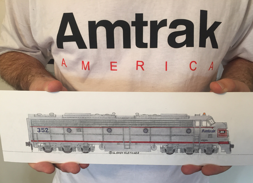Andy Fletcher Blog-: Drawing of the Day-January 29, 2016-Amtrak E8 #352 ...