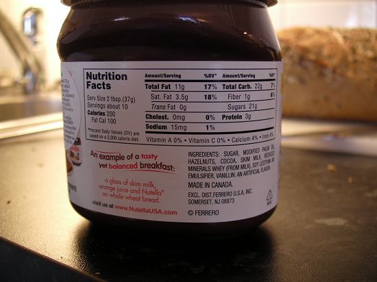 Eights and Weights: Myths: Is Nutella Healthy?