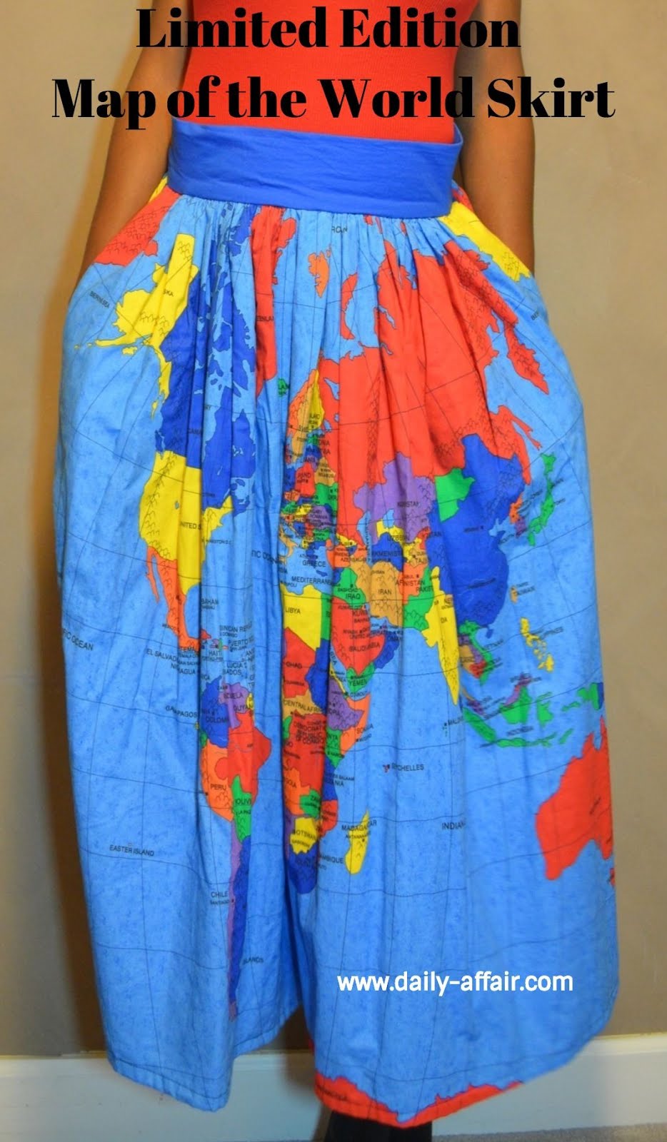 Get your Limited Edition Map of the World Skirt! - The Daily Affair | a ...