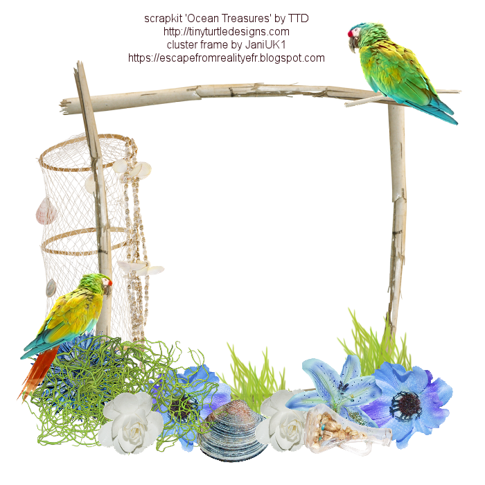 Escape From Reality Blog: FTU Summer Cluster Frames "Ocean Treasures"