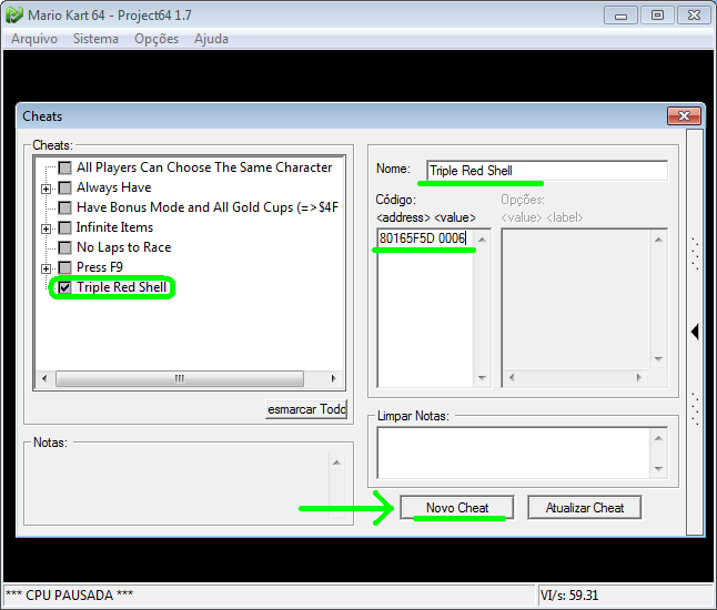 Gamer Desconstrutor: Como inserir códigos no emulador Project64