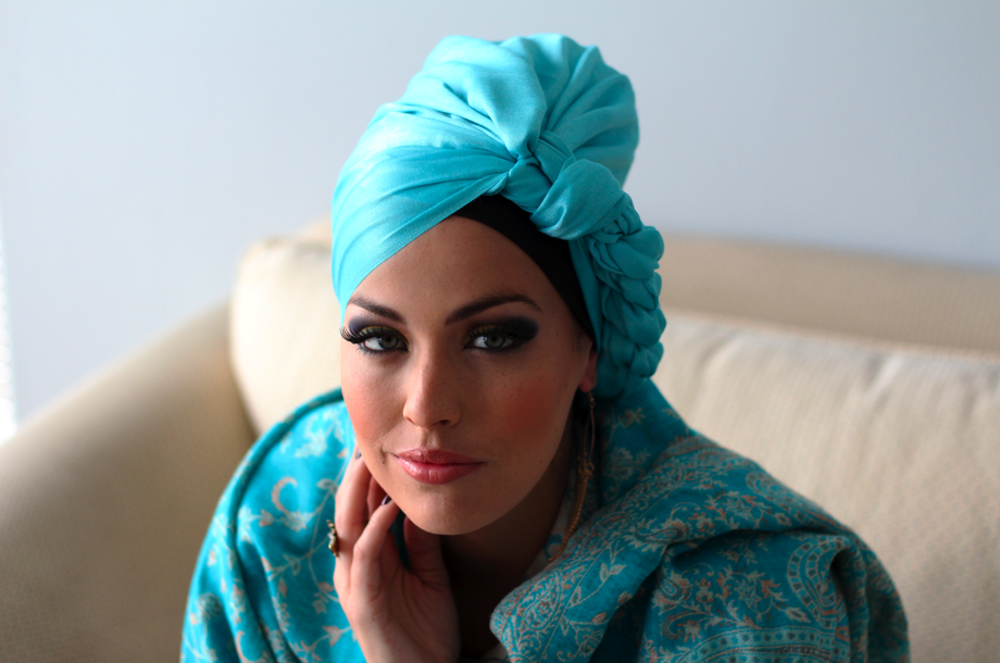 Turban Styling Street Style with Make Up by Razana Omar