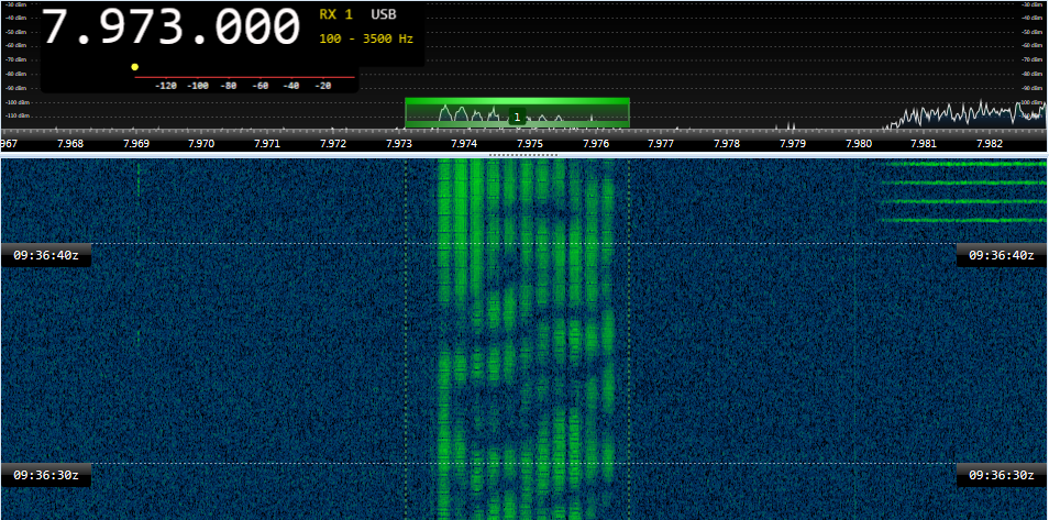 MFSK-11 125Bd/250Hz waveform | diario SWL I-56578 Antonio