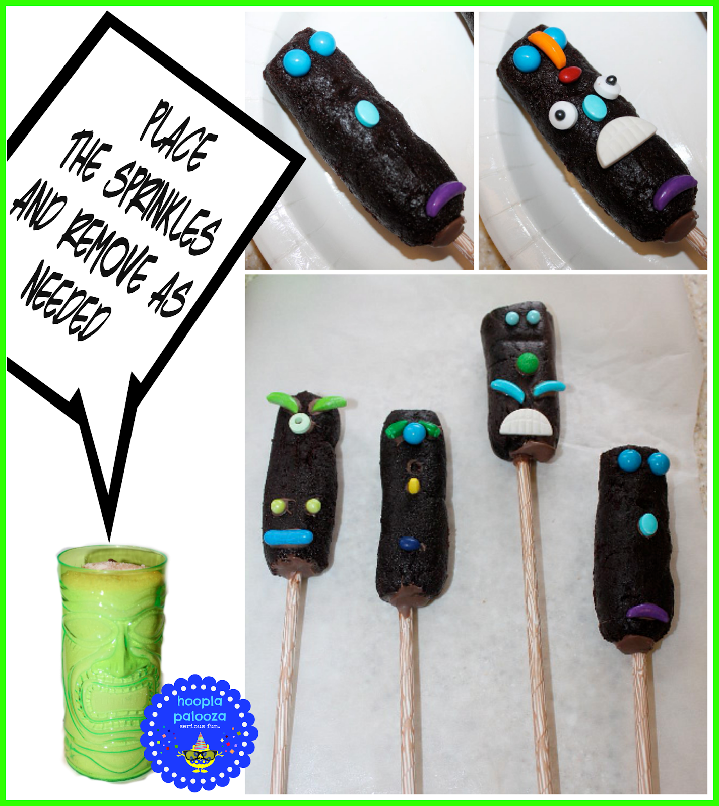 hoopla palooza: hawaiian tiki pole cake pops