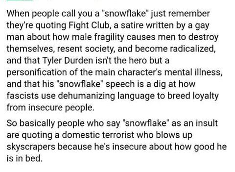 Thoughts are like fishes: When people call you a "snowflake"
